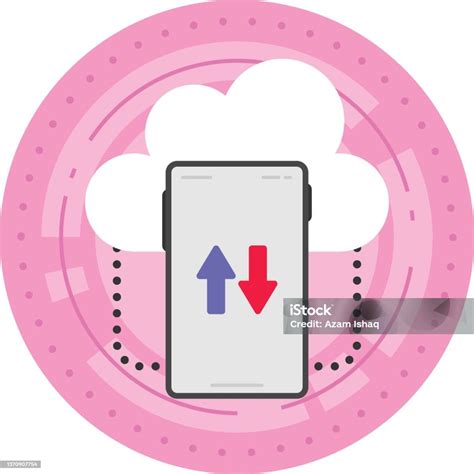 모바일 장치 개념 벡터 아이콘 디자인 클라우드 처리 기호 컴퓨팅 서비스 서명 웹 서비스 및 데이터 센터 스톡 일러스트레이션에 응용 프로그램을 제공합니다 0명에 대한 스톡