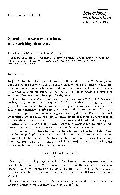 Pdf Smoothingq Convex Functions And Vanishing Theorems