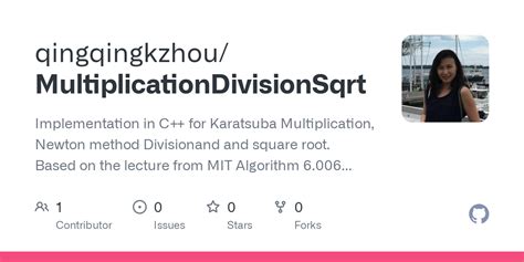 GitHub Qingqingkzhou MultiplicationDivisionSqrt Implementation In
