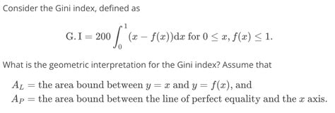 solved consider the gini index defined as