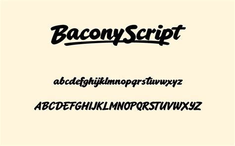 bacony script font font tr
