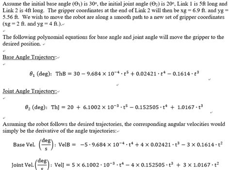 Figure Shows A Diagram For A Two Link Robot Arm Chegg