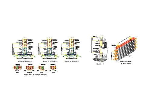 Hollow Block Wall With Structure And Foundations 207 16 Kb Bibliocad