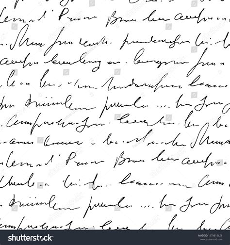 Handwritten Abstract Text Seamless Pattern Vector Stock Vector Royalty Free 1579815628