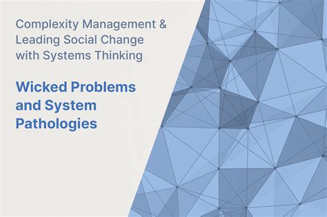 Complexity Curricula Video 10 Wicked Problems And System Pathologies