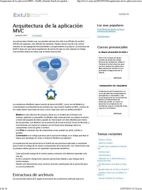 Arquitectura De La Aplicación Mvc Extjs Y Sencha Touch En Español