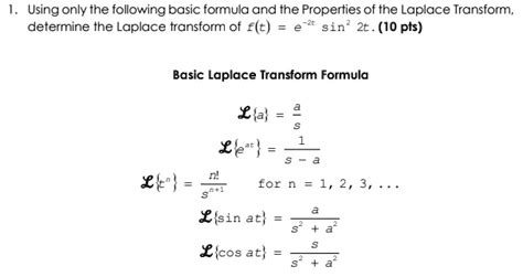 1 using only the following basic formula and the properties of the