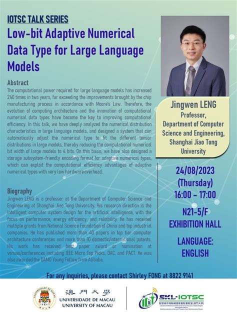 Iotsc Talk Series Low Bit Adaptive Numerical Data Type For Large Language Models Um E