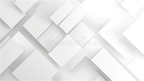 Abstract White Geometric Background With Overlapping Squares And