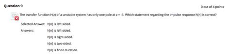 Solved Question Out Of Points The Transfer Function Chegg