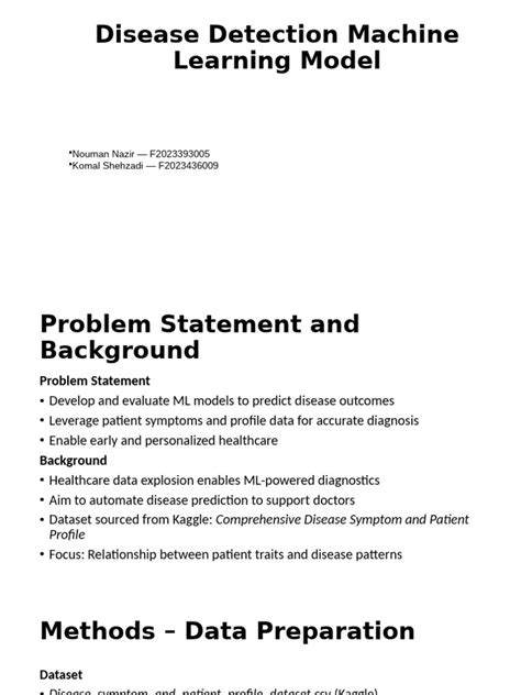 Disease Detection Machine Learning Model Pdf Machine Learning