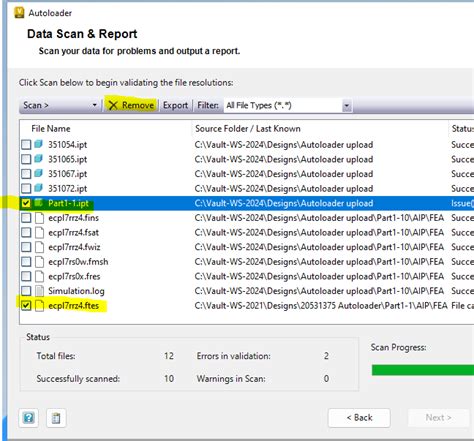 After Scanning The Files The Button Next Is Gray In Vault Autoloader