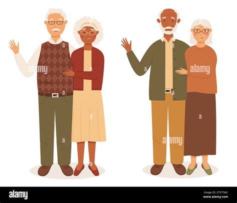 Two Mature Couples Stock Vector Images Alamy