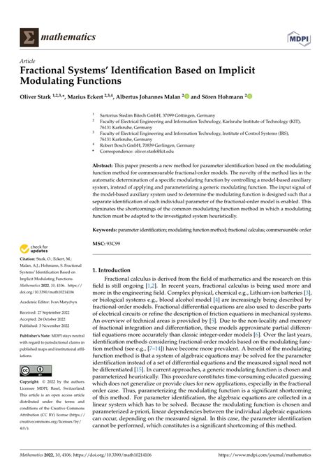 pdf fractional systems identification based on implicit modulating