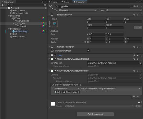 sample of account gs2 uikit for unity game server services docs