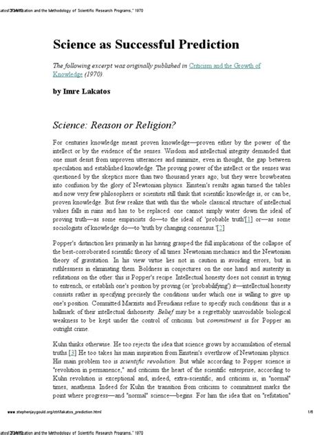 Imre Lakatos Falsification And The Methodology Of Scientific Research Programs 1970 Pdf