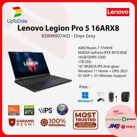 Jual Lenovo Legion Pro 5 16ARX8 7AID Ryzen 7 7745HX 16GB 1TB RTX4070 W11 Di Seller Up To Date