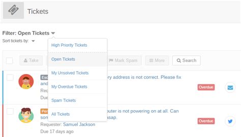 customizing your ticket views with preset filters trakdesk support