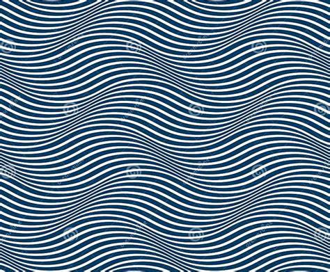 Marine Vector Seamless Pattern With Stylized Blue Waves Curve Lines Abstract Repeat Tiling