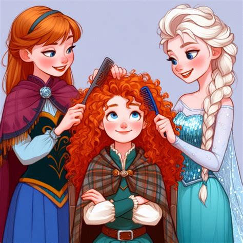Anna Elsa And Merida Ai Generated By Joshuaecw21985 On Deviantart