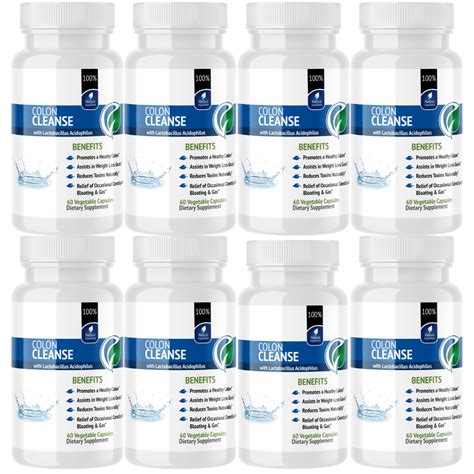 Colon Cleanse Digestive Constipation Relief Supplements 8 Bottles