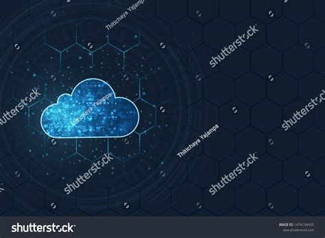 Cloud Computing Conceptabstract Cloud Connection Technology Stock