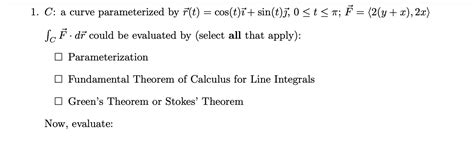 solved 1 c a curve parameterized by r t cos t ī