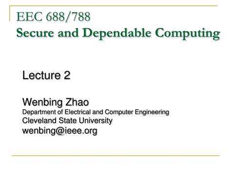 Ppt Eec 688 788 Secure And Dependable Computing Powerpoint