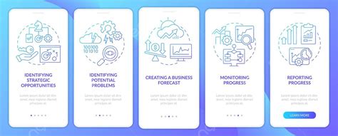 Mobile App Screen With Blue Gradient For Business Analyst Onboarding Assignments Vector Vector