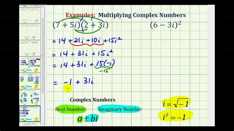 Ex 3 Multiply Complex Numbers Youtube