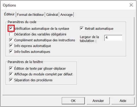 gestion des erreurs et débogage dans excel vba