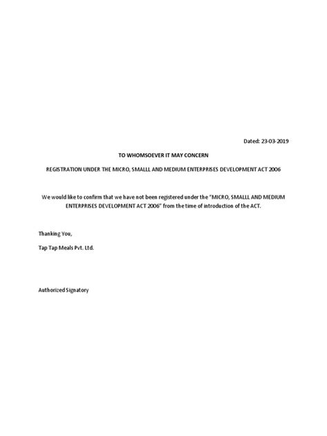 Msme Declaration Pdf