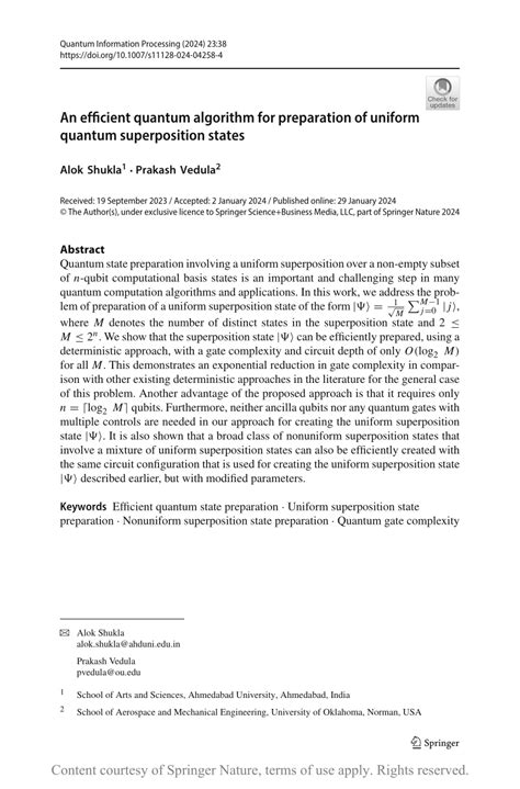 An Efficient Quantum Algorithm For Preparation Of Uniform Quantum