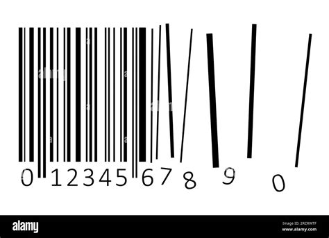 Black Bar Code With Ean Code Breaking On White Background Abstract