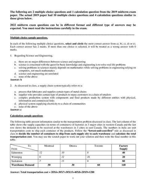 Indu Midterm Sample Questions The Following Are Multiple Choice Questions And