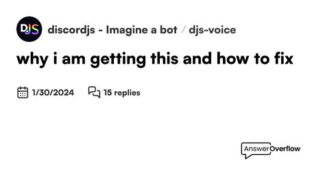 Why I Am Getting This And How To Fix Discordjs Imagine An App