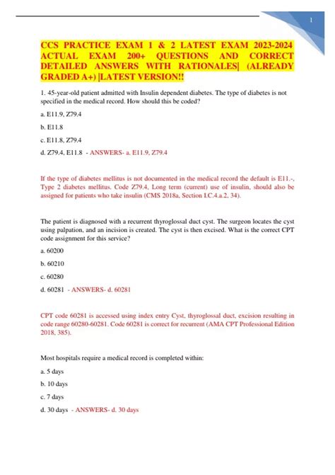 CCS PRACTICE EXAM LATEST EXAM ACTUAL EXAM QUESTIONS AND CORRECT DETAILED ANSWERS WITH