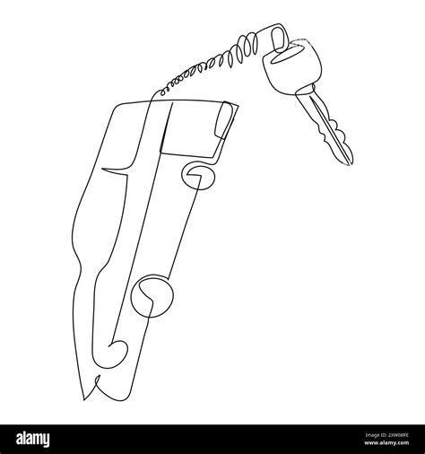 key single line vector one continuous line drawing of key key line icon