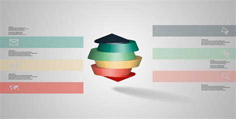 3d 그림 Infographic 템플릿입니다 둥근 8 각형 6 색 부분으로 나누어져 있습니다 개체는 회색 흰색 바탕에 배열 된다 간단한 표지판 색상 막대는 측면에 있습니다