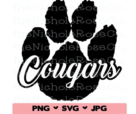 Cougars Svg Cougar Paw Cougars Cougars Png Cougars Spirit Shirt