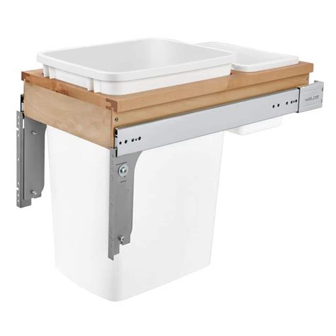 Reviews For Rev A Shelf White Single Pull Out Top Mount Trash Can 35 Quart Pg 1 The Home Depot