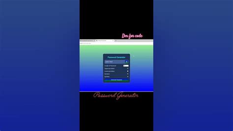 Password Generator Projectjavascript Html Css Dm Youtube