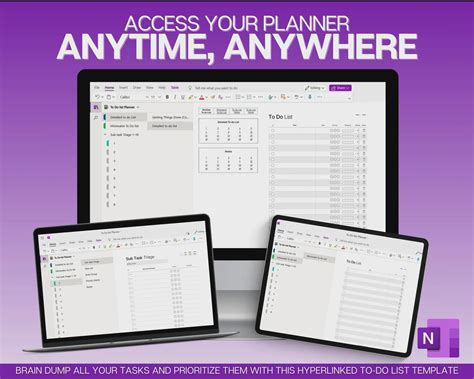 Onenote Adhd Onenote To Do List Onenote Todo List Onenote Task Tracker Template Onenote Project
