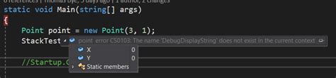 C Error Cs0103 The Name Debugdisplaystring Does Not Exist In The