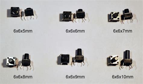 10 X 6x6mm Momentary Tactile Push Button Switch 4 Pin All Top Notch