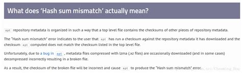 Apt Hash Sum Mismatch错误的常见解决方法总结 Csdn博客