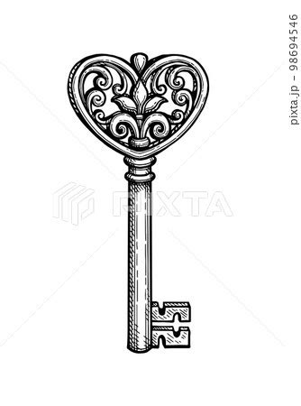 Key Heart Drawing