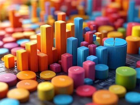 Dynamic 3d Graphs In Bright Colors Premium Ai Generated Image