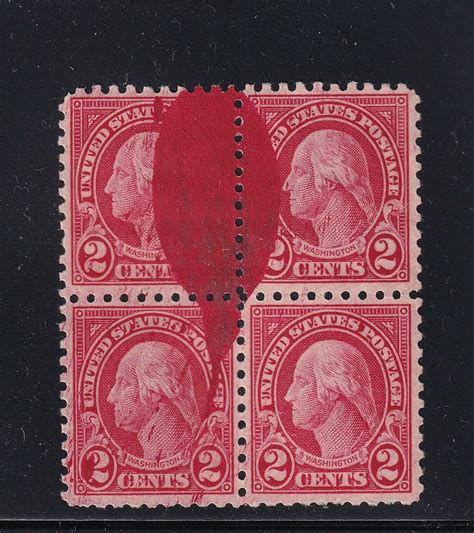 583 dramatic ink blob error block of 4 og hinged with nice color see