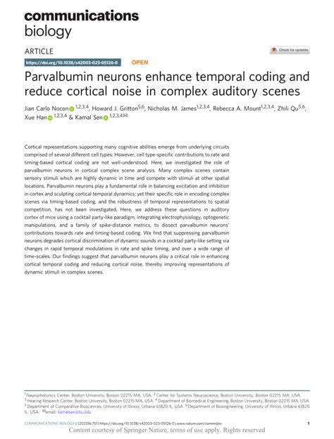 Pdf Parvalbumin Neurons Enhance Temporal Coding And Reduce Cortical